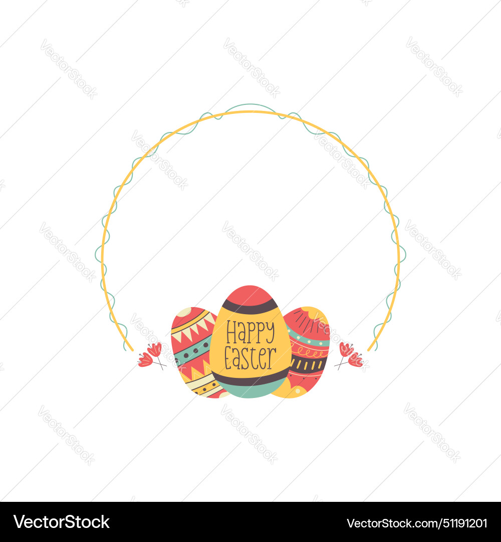 Round Easter Egg Frame Royalty Free Vector Image