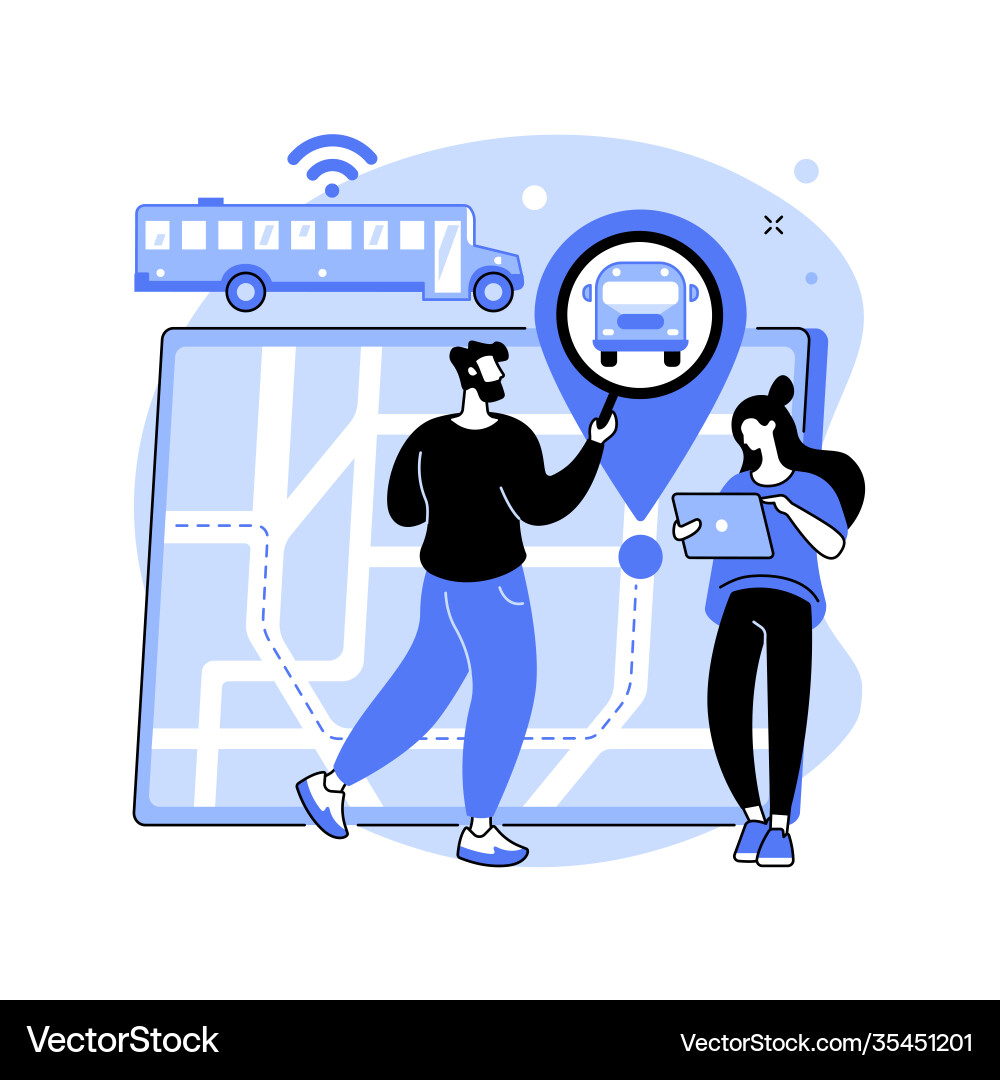 School bus tracking system abstract concept Vector Image