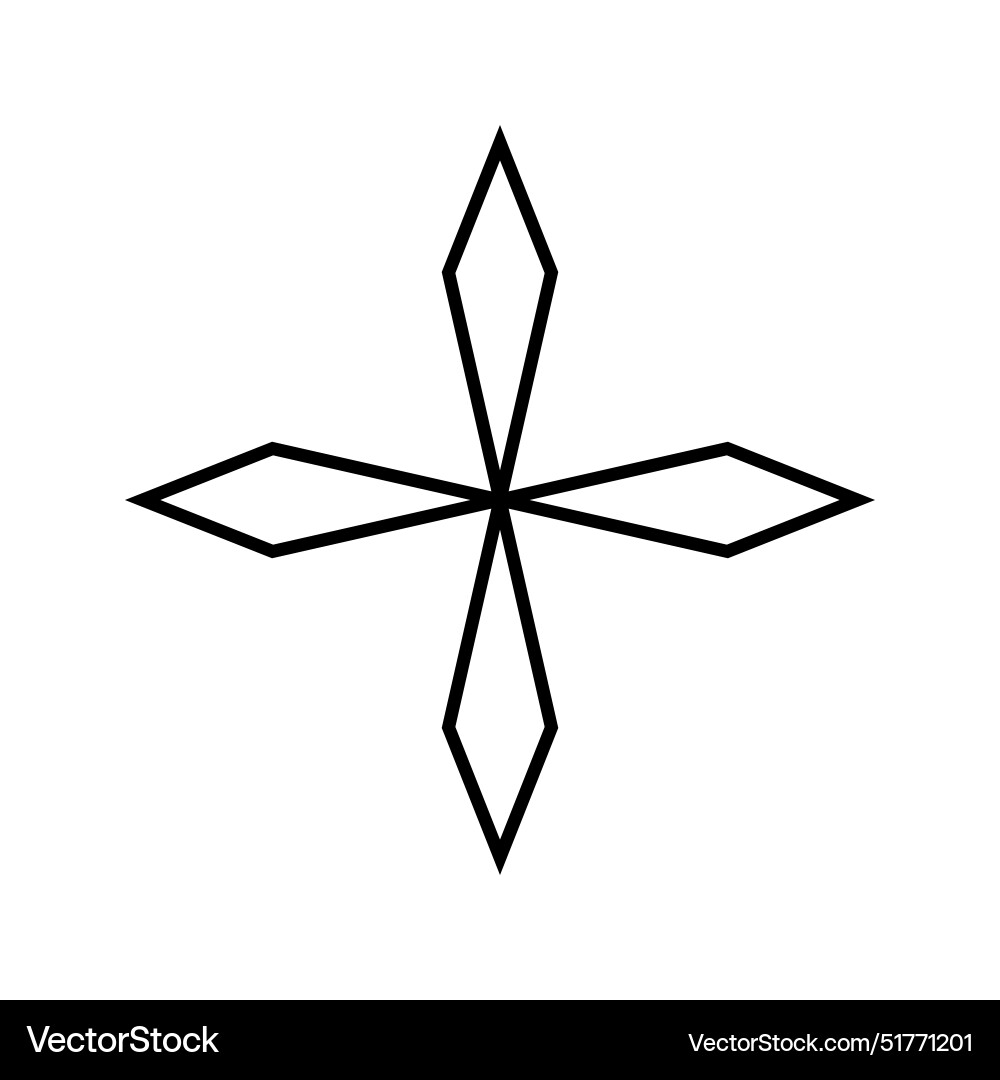 Sharp cross icon simple symbol Royalty Free Vector Image