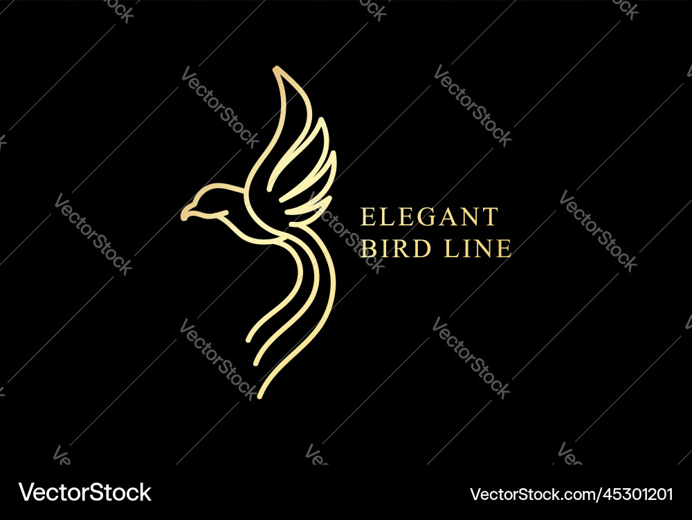 Simple minimalist luxury flying bird line Vector Image