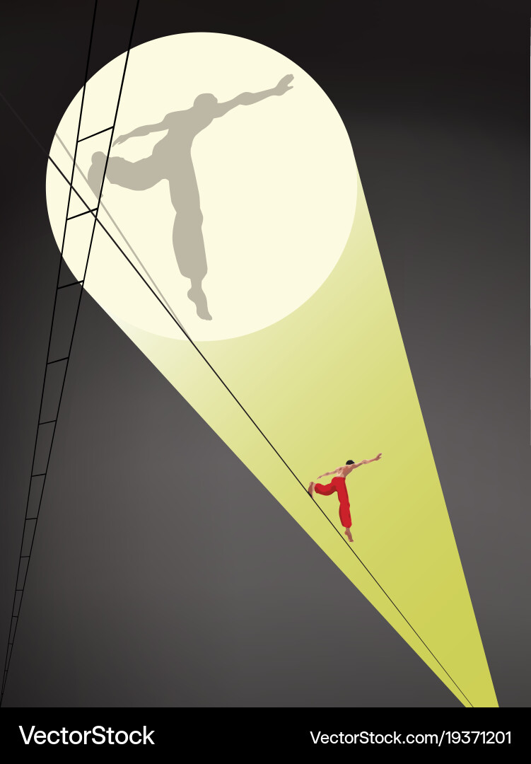 Tightrope walker Royalty Free Vector Image - VectorStock