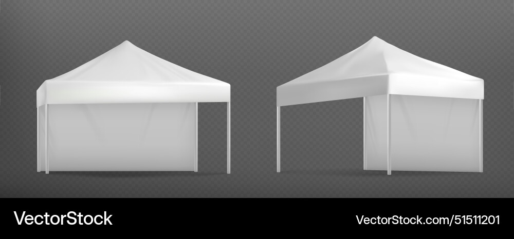 White event tent mockup marquee canopy stand Vector Image