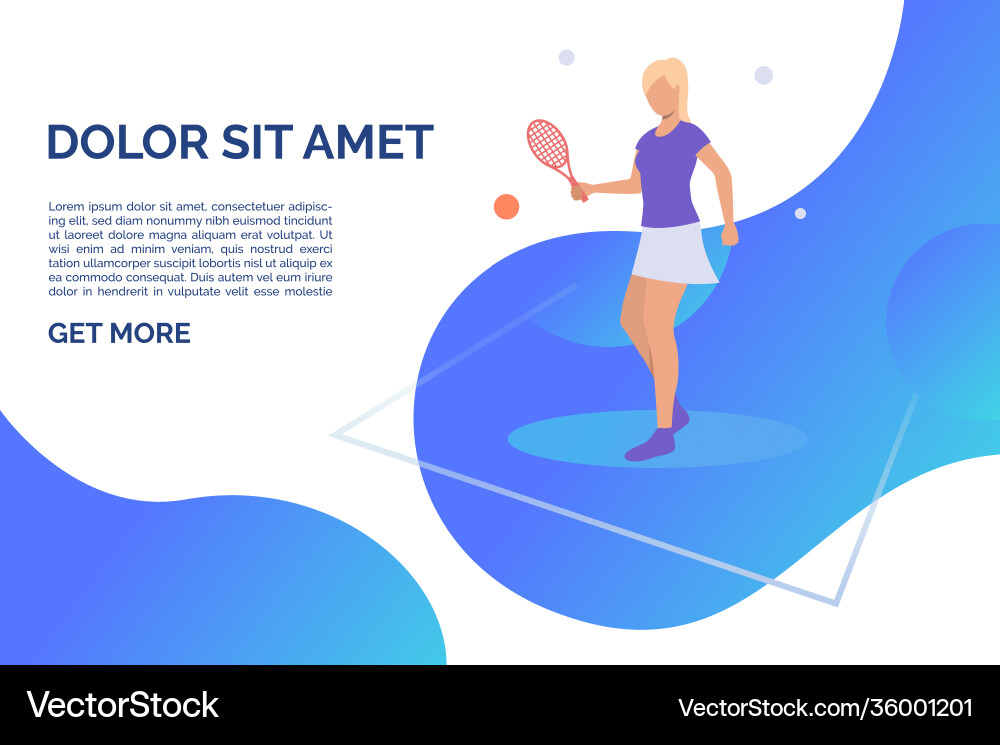 Woman playing tennis with sample text Royalty Free Vector