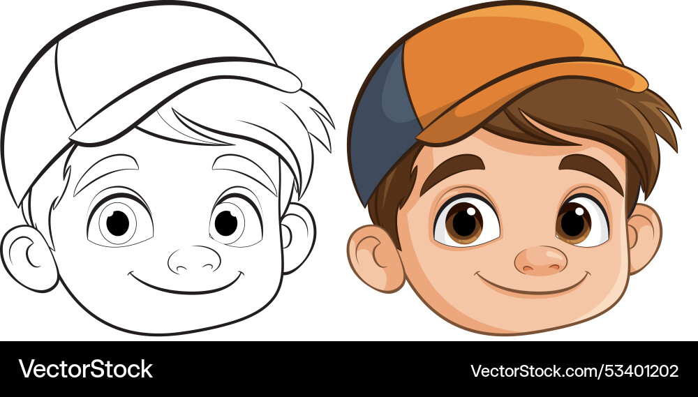 A happy boys face Royalty Free Vector Image - VectorStock