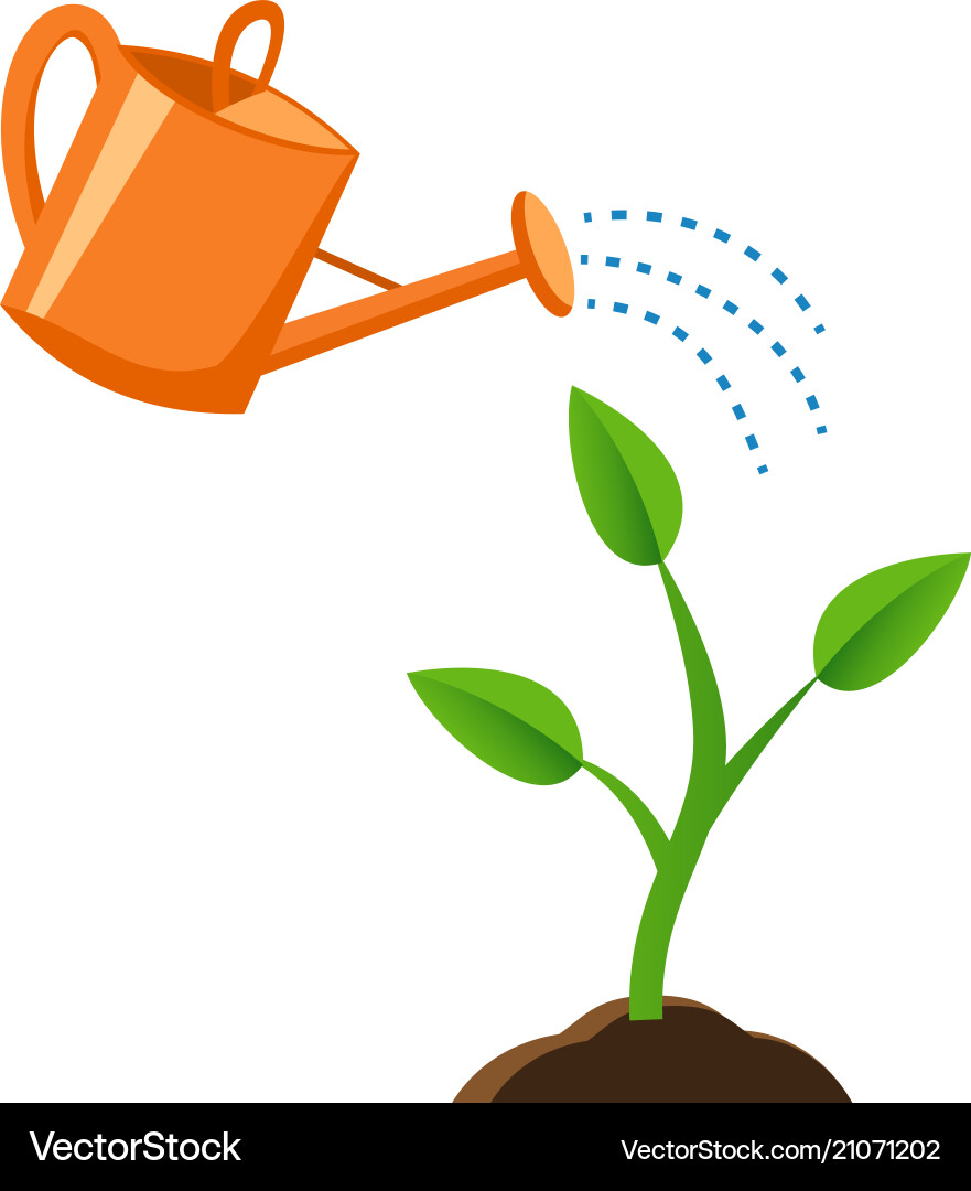 A small plant growing in the ground flat style Vector Image