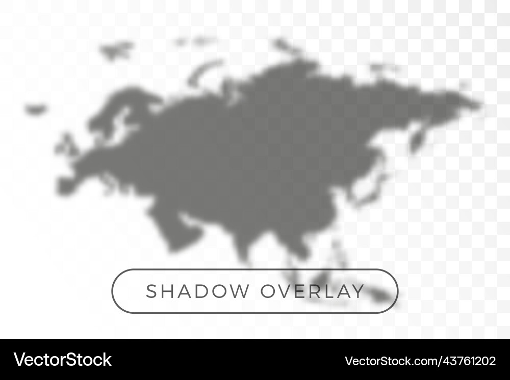 Asia and europe world map shadow realistic grey Vector Image
