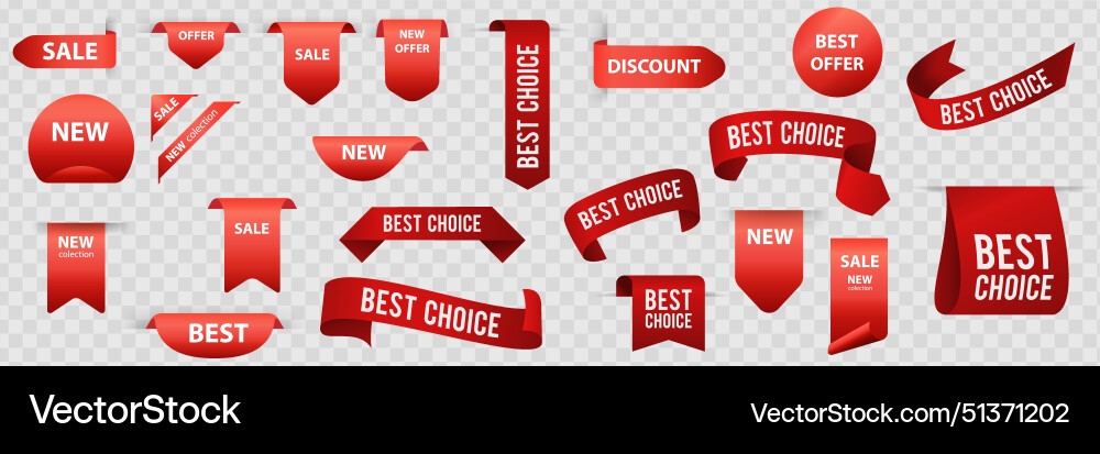 Best choice tags red labels isolated Royalty Free Vector