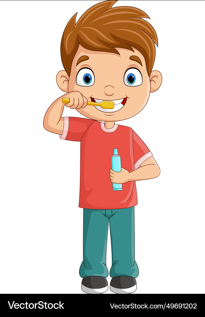 Cartoon Image Of Boy Brushing Teeth - Infoupdate.org