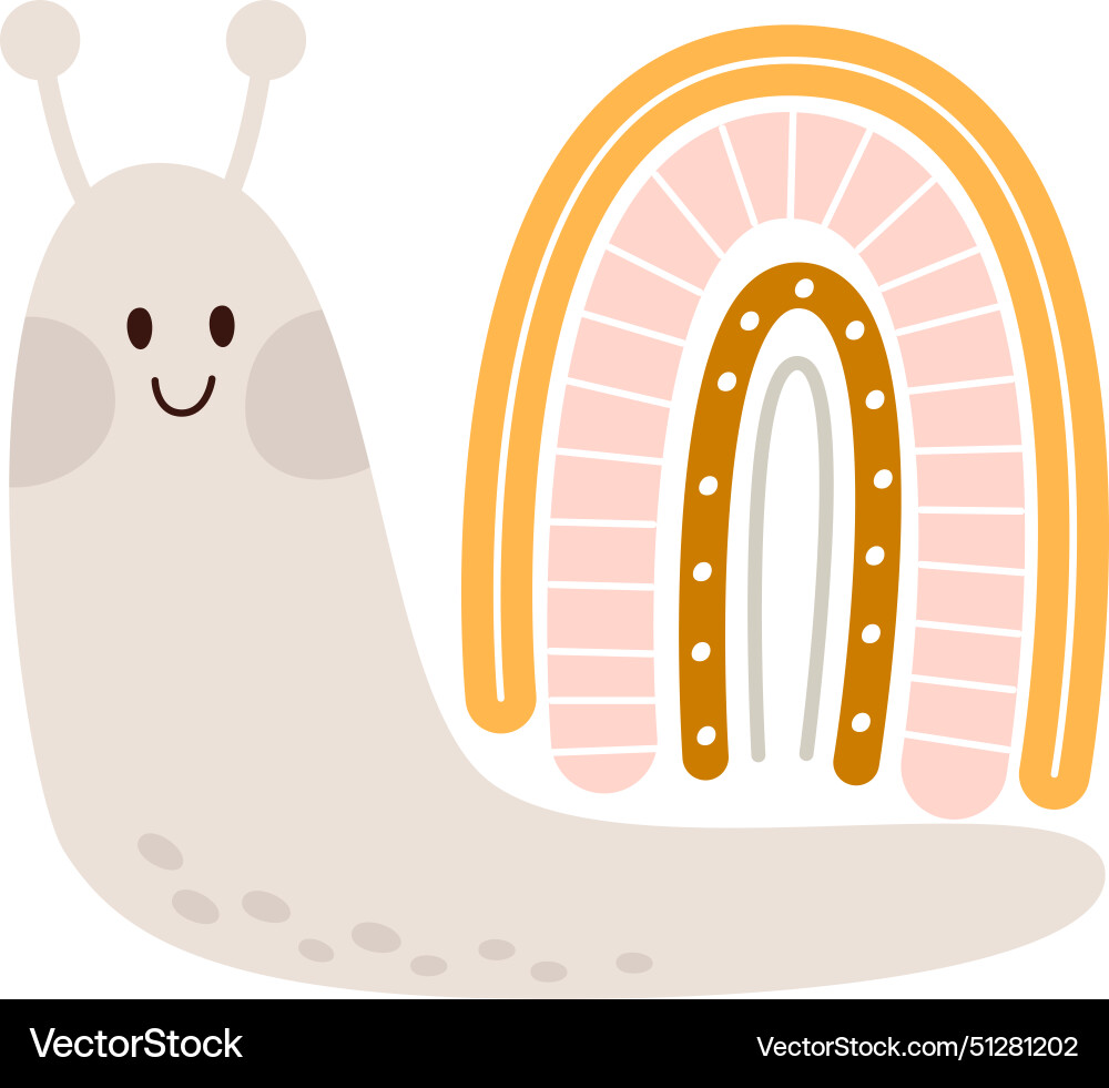 Cartoon rainbow snail Royalty Free Vector Image