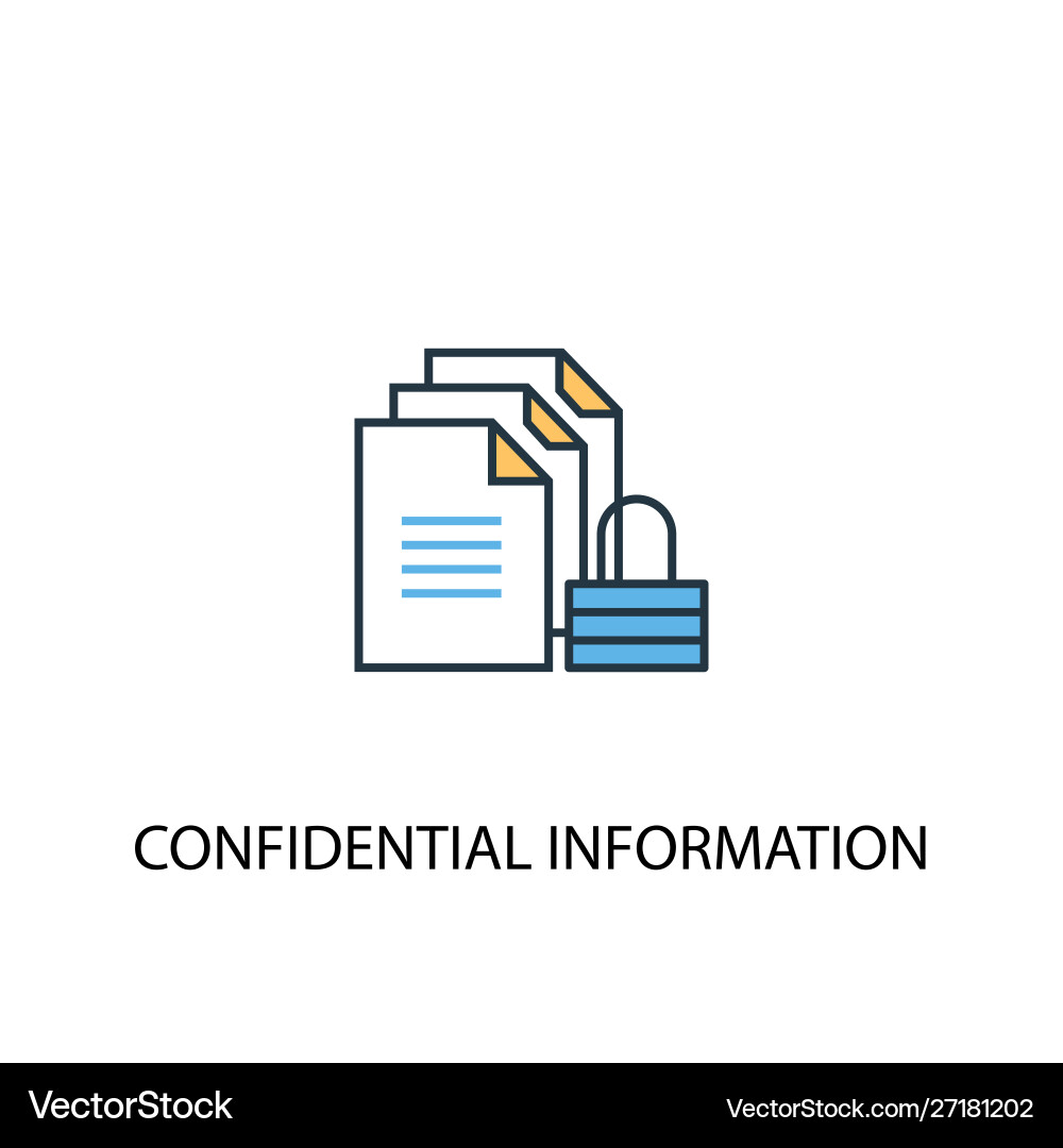 Confidential information concept 2 colored line Vector Image