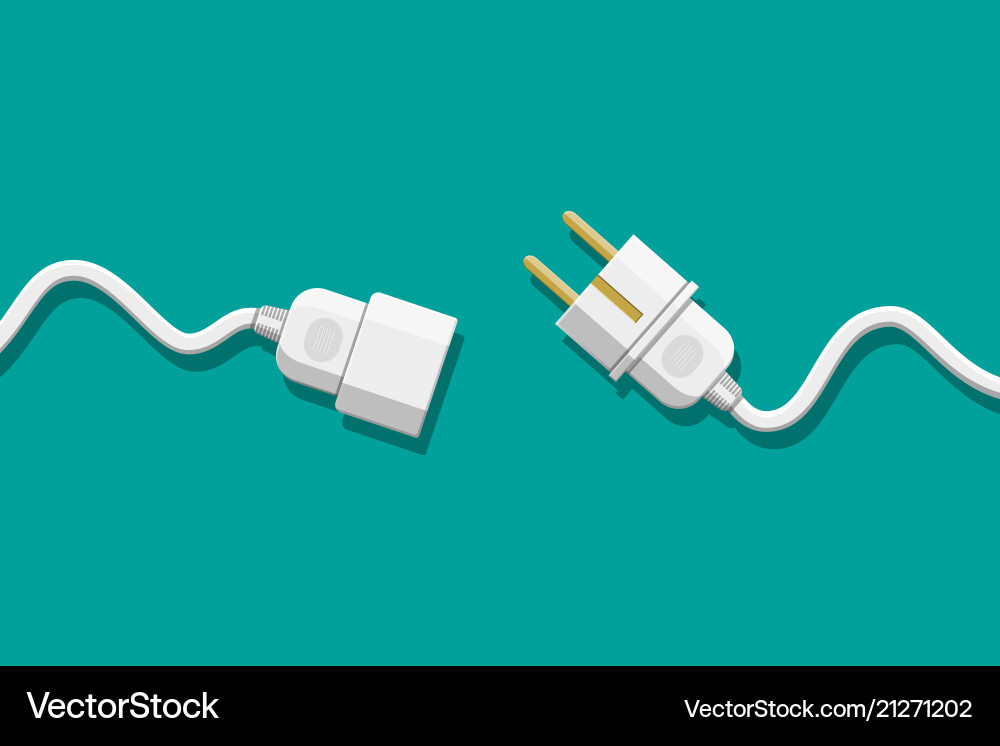 Electrical outlet and plug unplugged Royalty Free Vector