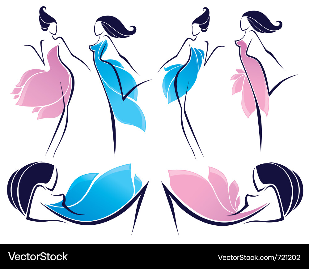 Floral girls Royalty Free Vector Image - VectorStock