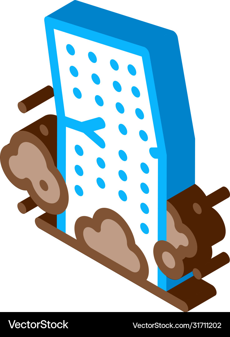 High-rise building collapse isometric icon Vector Image