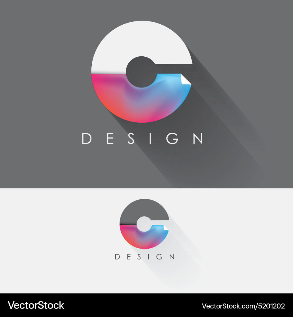 Letter c colorful design element for business Vector Image