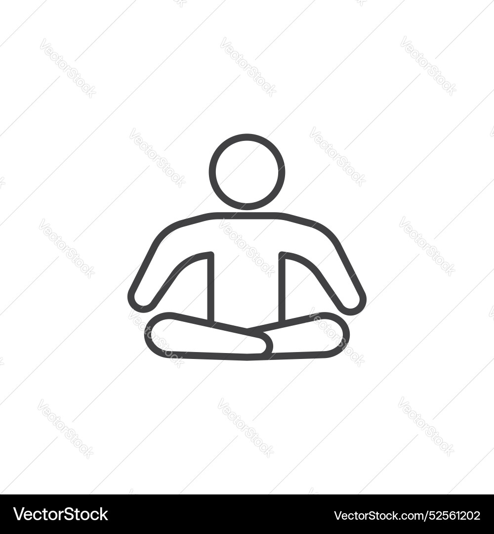 Meditating icon set on white background Royalty Free Vector