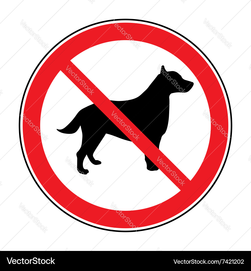 No Dog Sign - Prohibition Symbol Royalty Free Vector Image