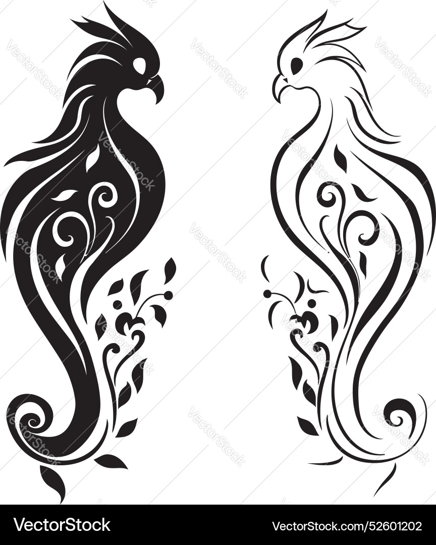 Phoenix ascendancy logo design of legendary bird Vector Image