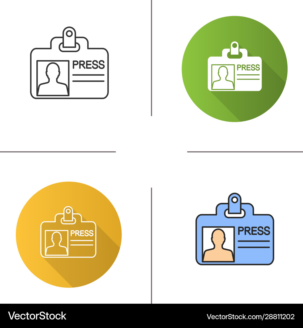 Press id card icon Royalty Free Vector Image - VectorStock