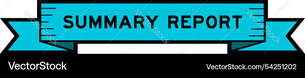 Ribbon label banner with word summary report Vector Image