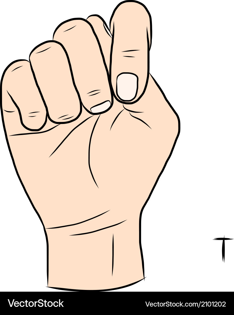 Sign language and the alphabetthe letter t Vector Image