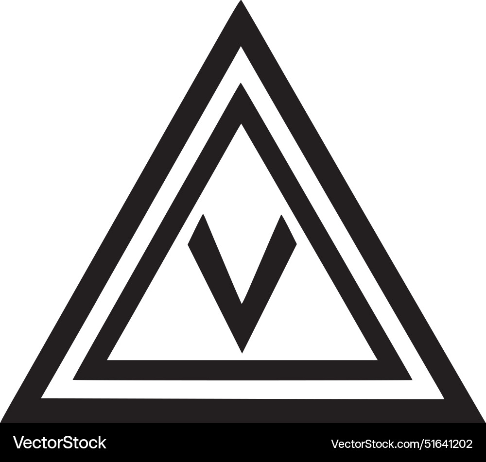 Triangle - black and white isolated icon Vector Image