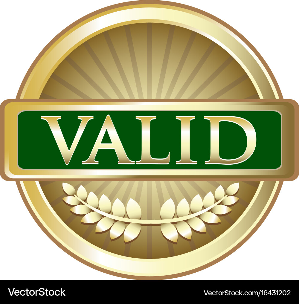 Valid gold icon Royalty Free Vector Image - VectorStock