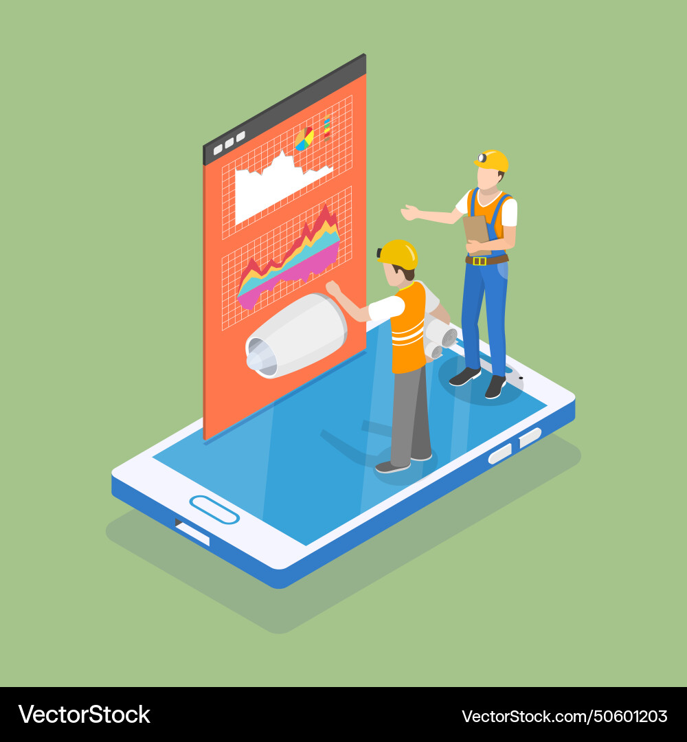 3d isometric flat of aircraft Royalty Free Vector Image