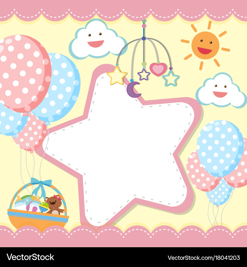 Border template with kids theme Royalty Free Vector Image