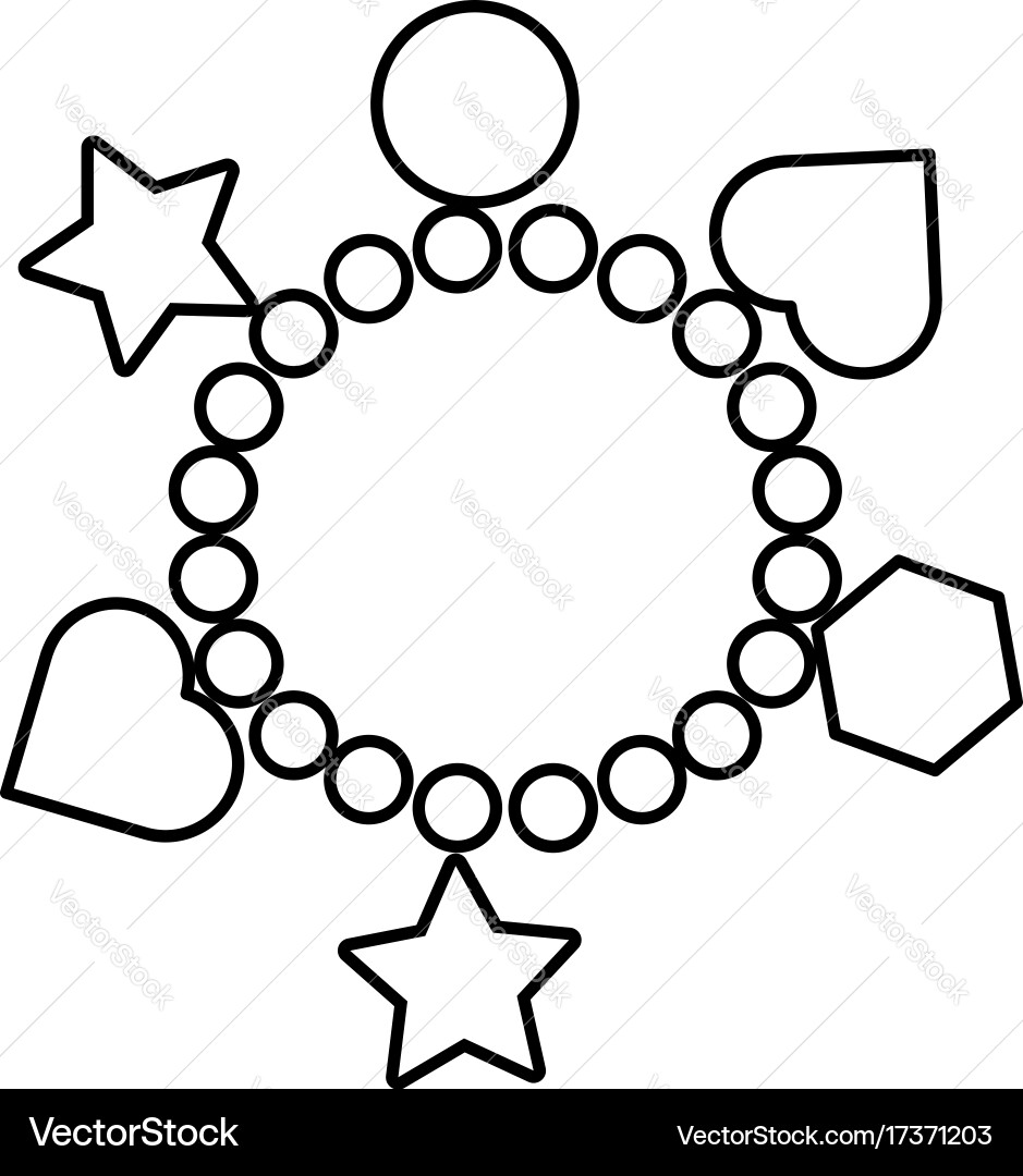 Charm bracelet icon outline style Royalty Free Vector Image
