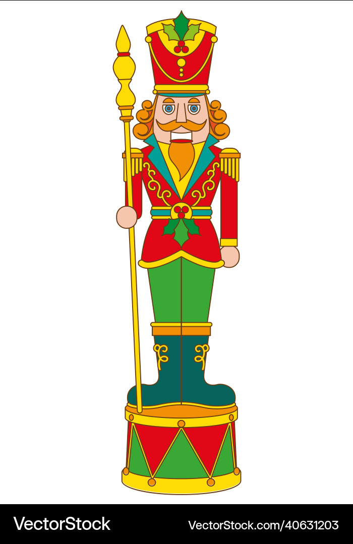 Christmas nutcracker cartoon character Royalty Free Vector