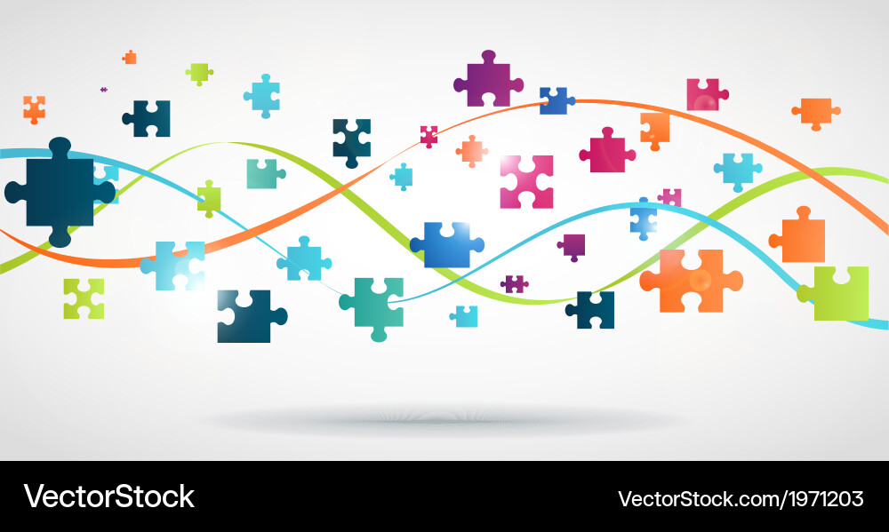 Colorful puzzle background with lights Royalty Free Vector