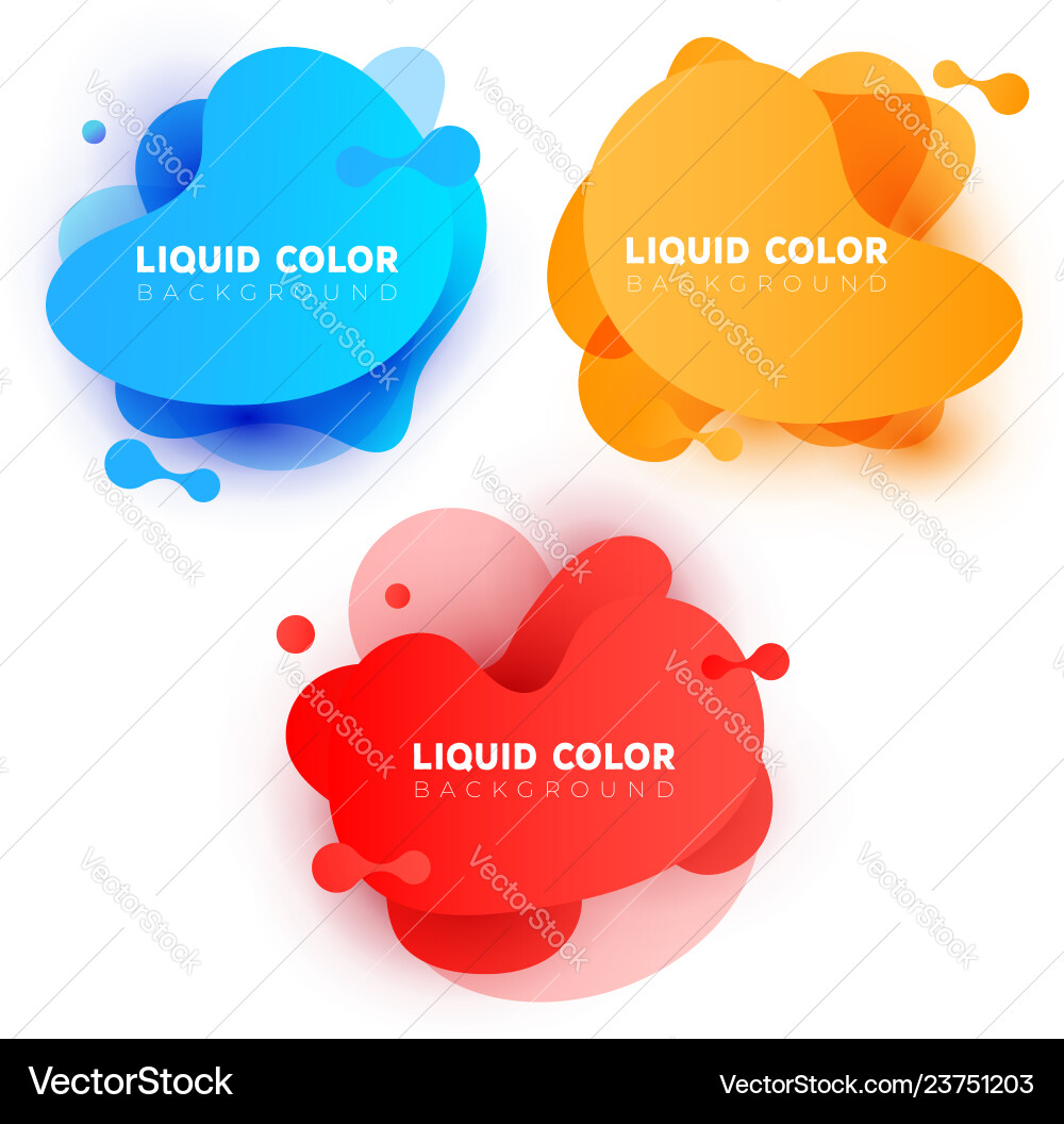 Fluid gradient shapes composition set Royalty Free Vector