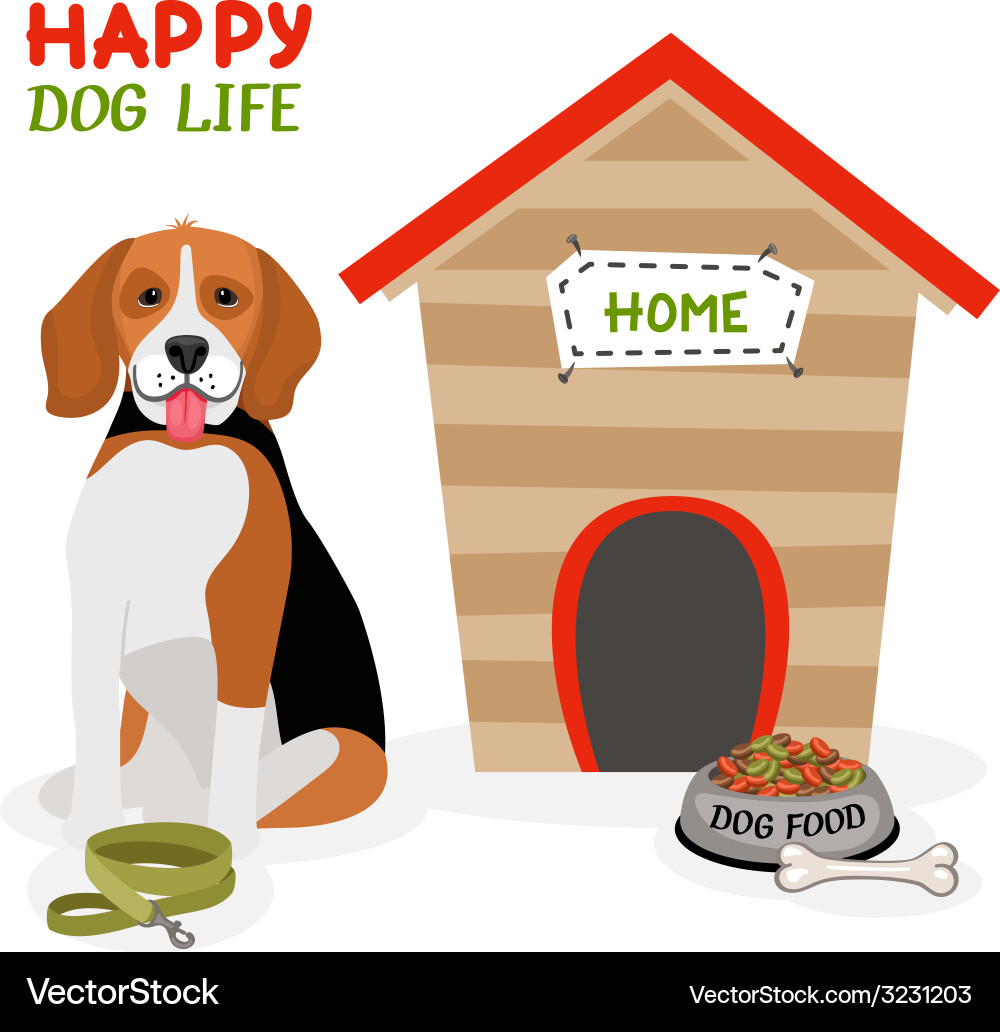 Happy dog life poster design Royalty Free Vector Image
