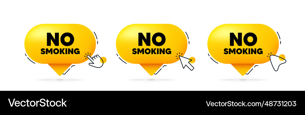 No smoking tag stop smoke sign click here Vector Image
