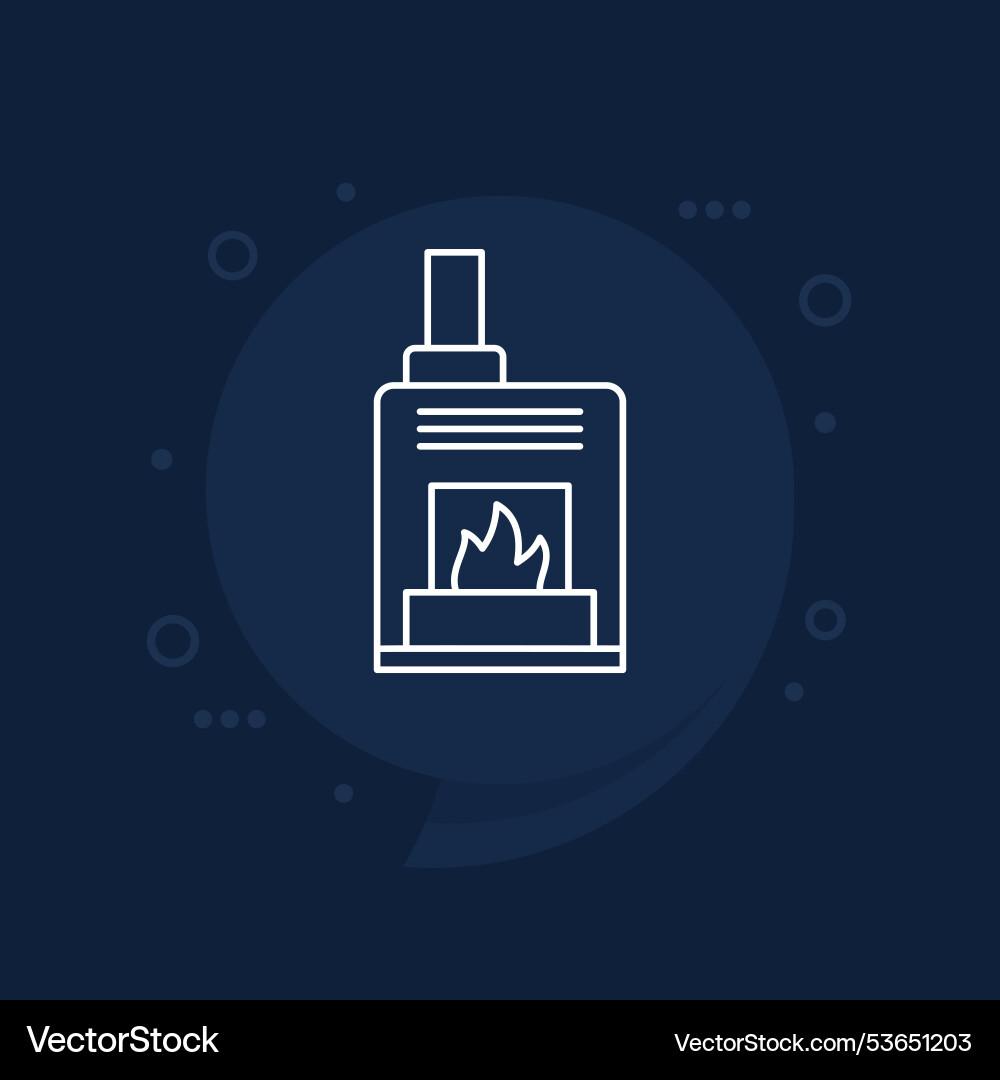 Pellet stove icon line Royalty Free Vector Image