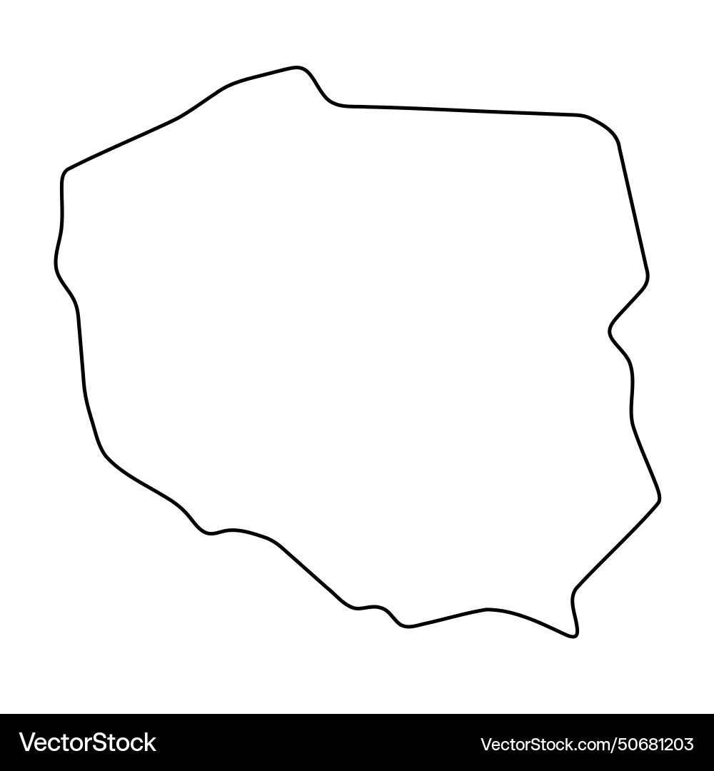 Poland simplified outline map Royalty Free Vector Image