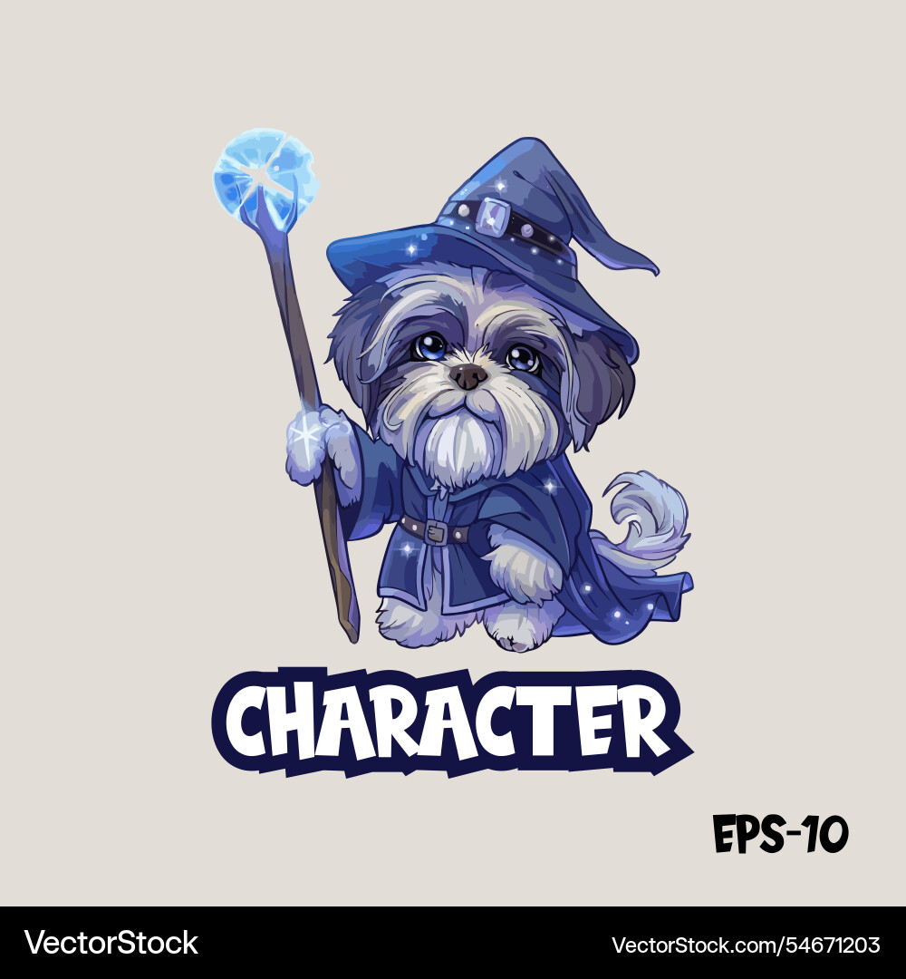 Witch dog logo eps 10 mascot character cute Vector Image