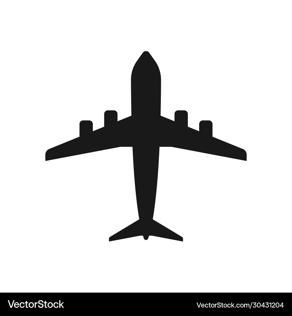 Airplane Icon - White Royalty Free Vector Image