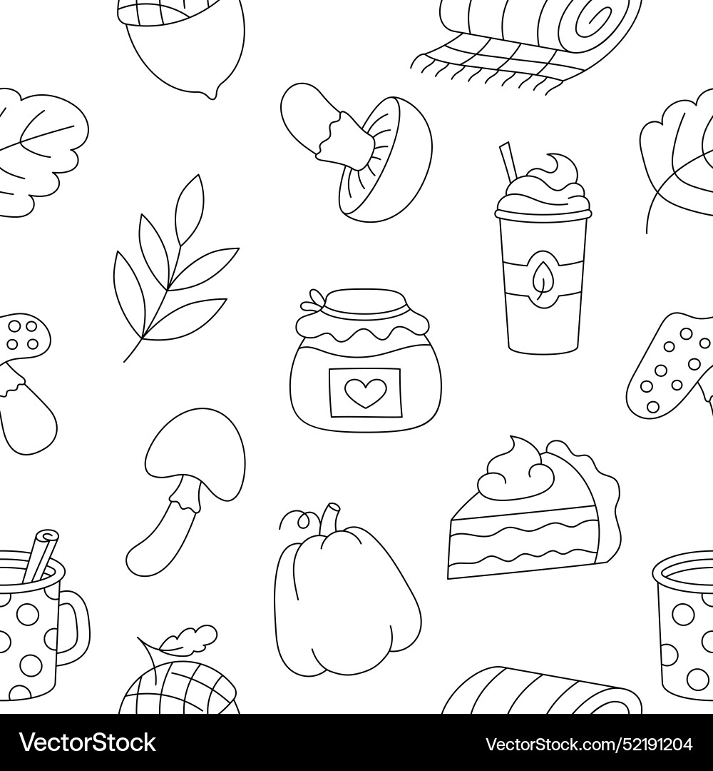 Autumn object coloring page Royalty Free Vector Image