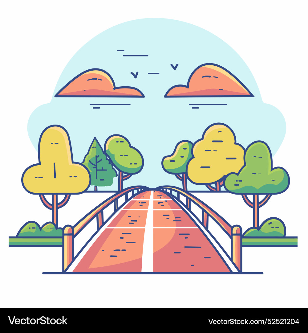 Colorful bridge leading Royalty Free Vector Image