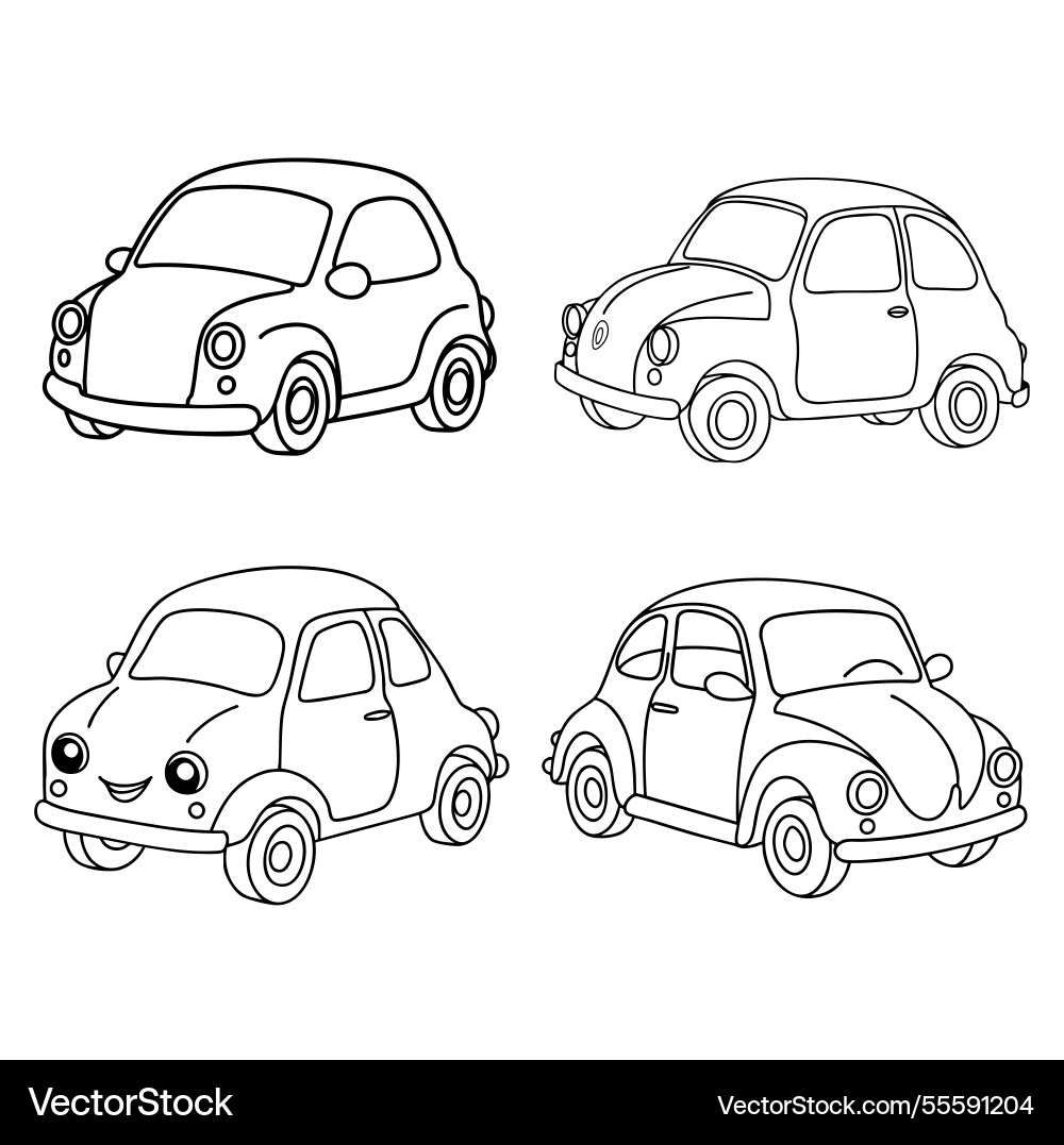 Continuous line art simple car drawing Royalty Free Vector