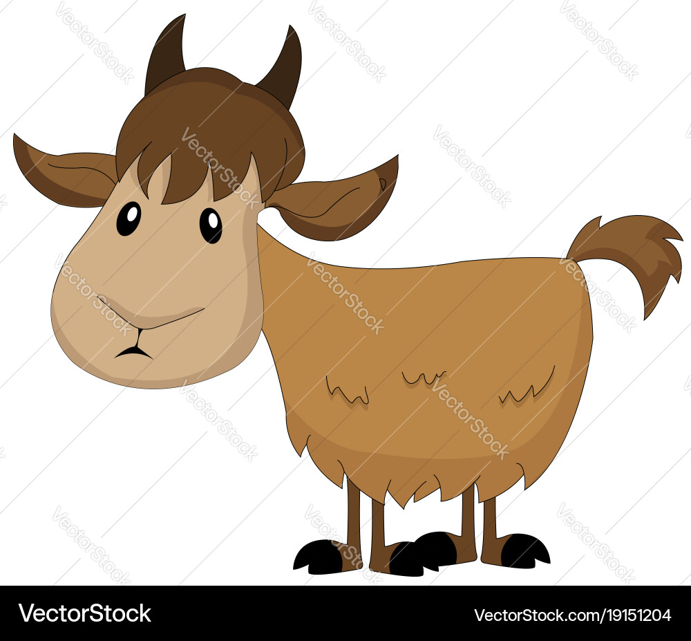 Cute brown goat Royalty Free Vector Image - VectorStock