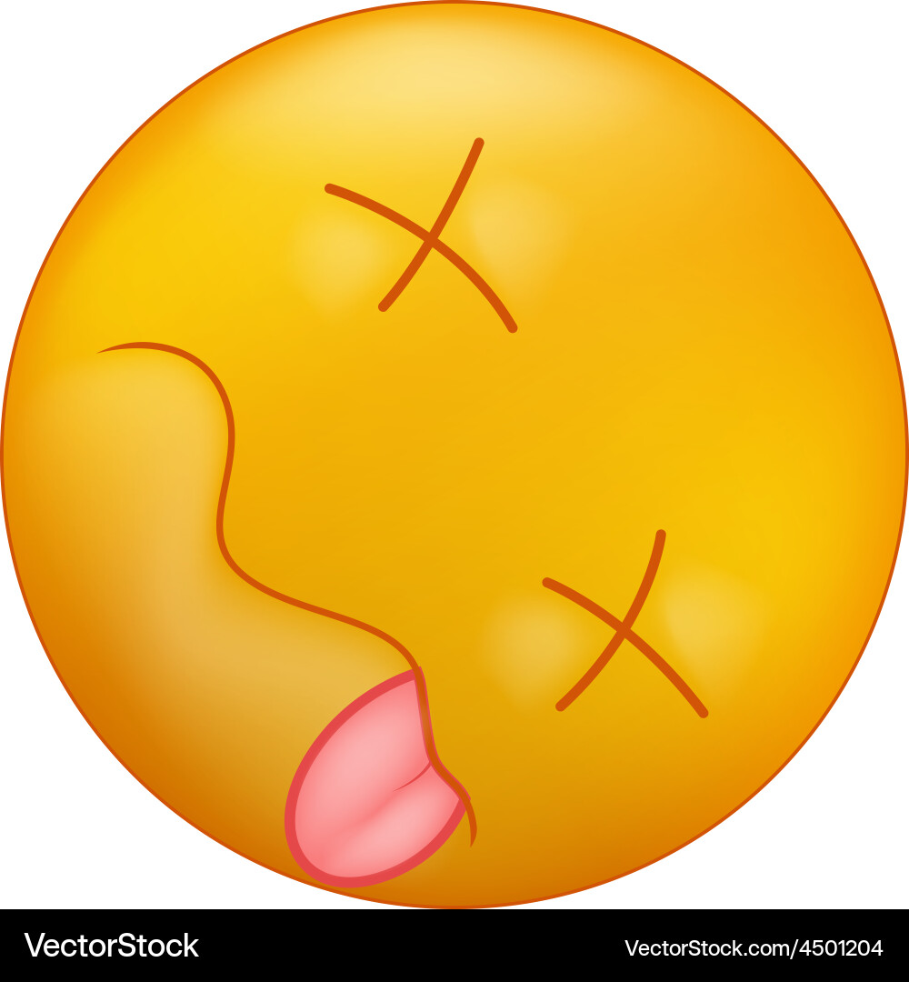 Dead emoticon smiley Royalty Free Vector Image