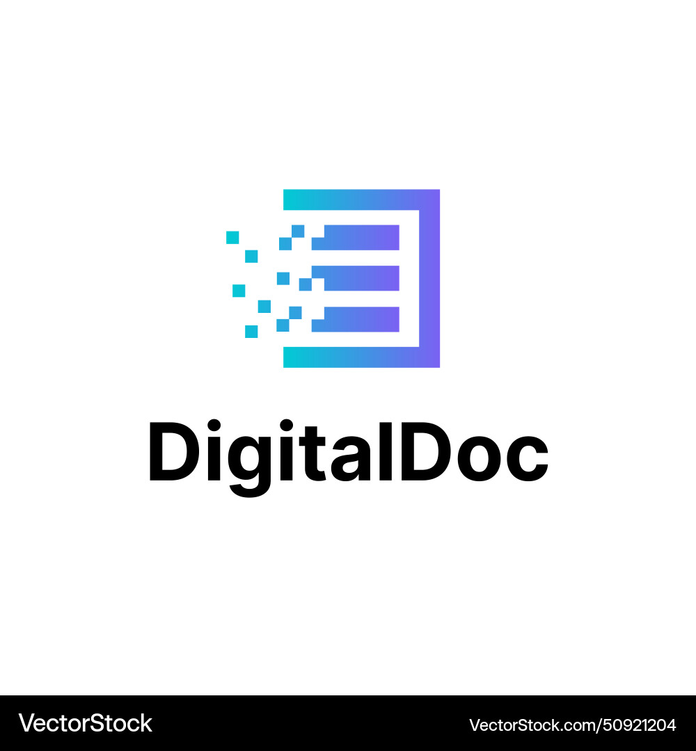 Document data transfer logo Royalty Free Vector Image