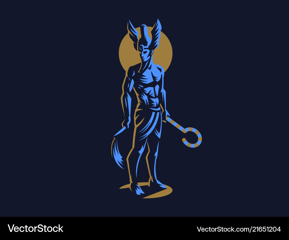 Egyptian god osiris emblem Royalty Free Vector Image