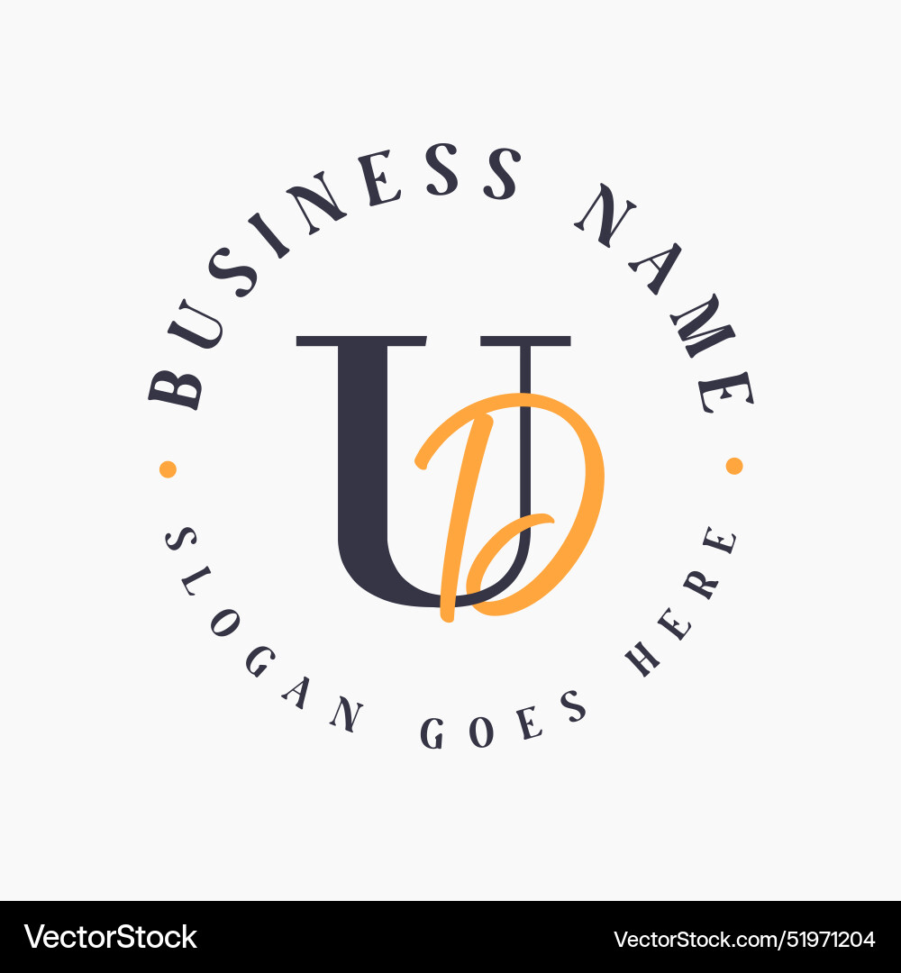 Elegant letter ud initials logo for corporate Vector Image