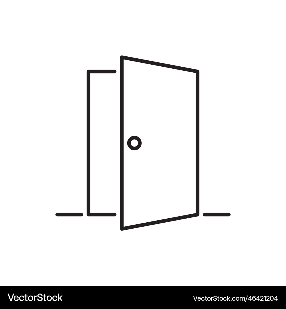 Front door open line icon Royalty Free Vector Image