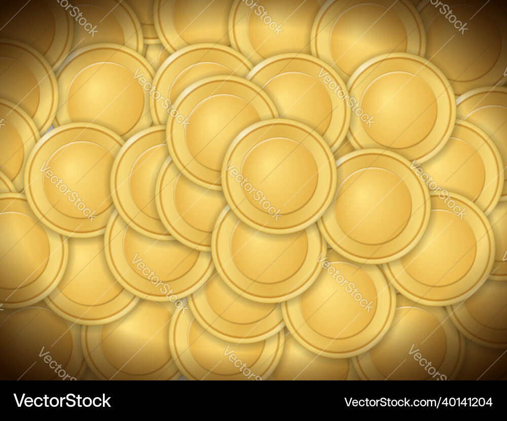 Gold coins background Royalty Free Vector Image