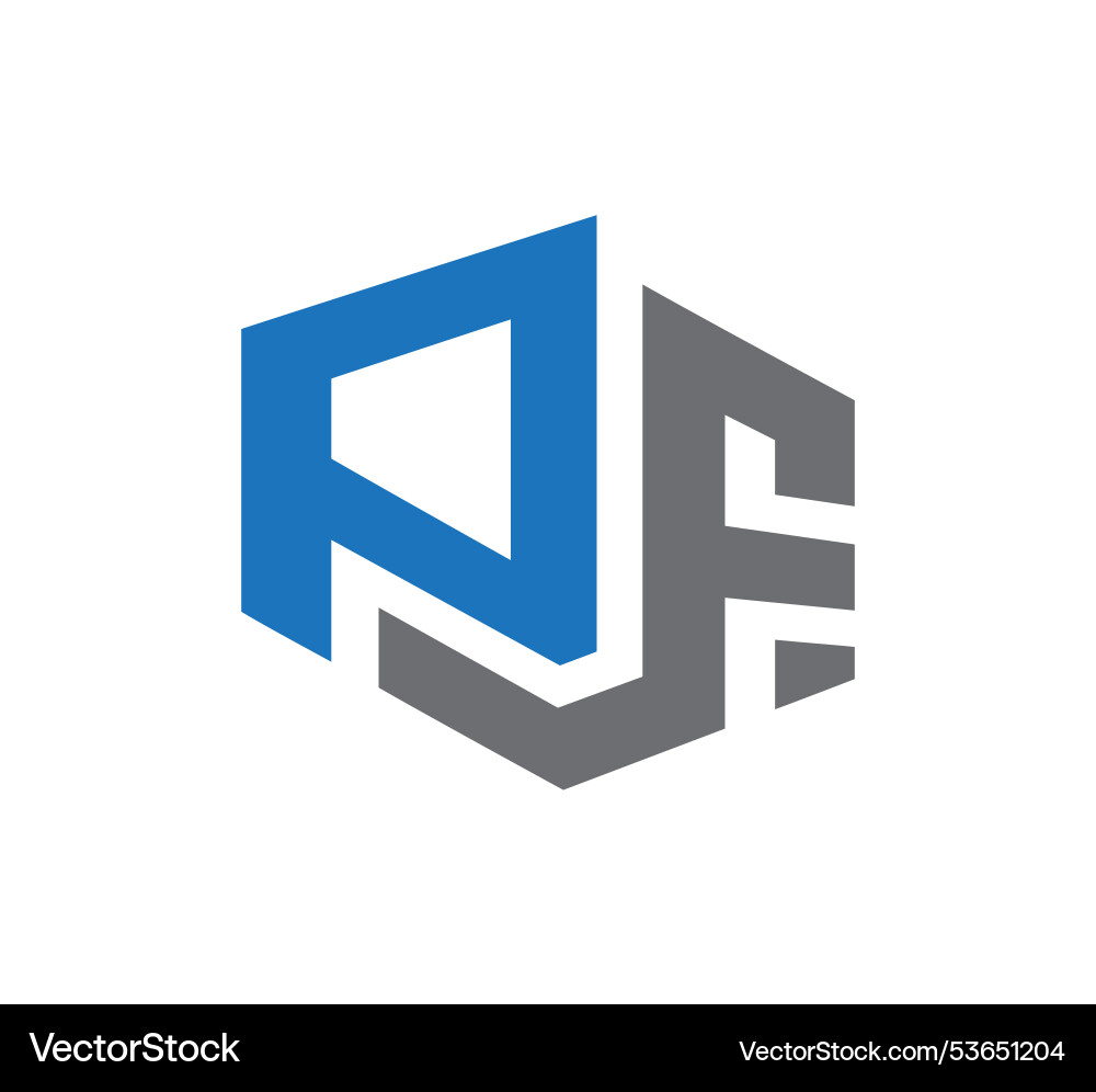 Initial fp letter logo design template Royalty Free Vector