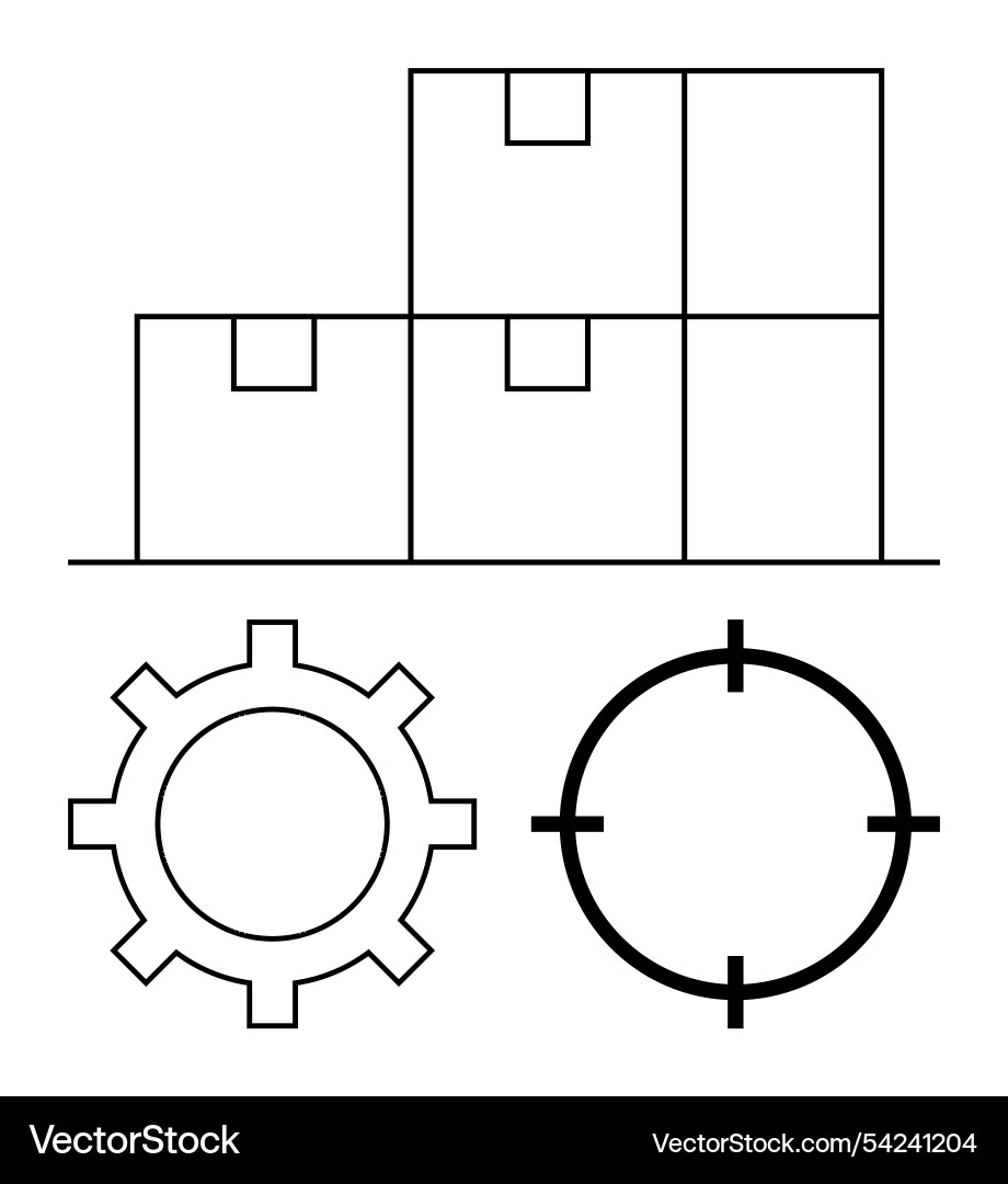 Inventory management concept with stacked boxes Vector Image